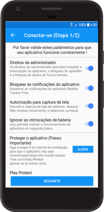 Guia de instalação | Mobile Tracker Free